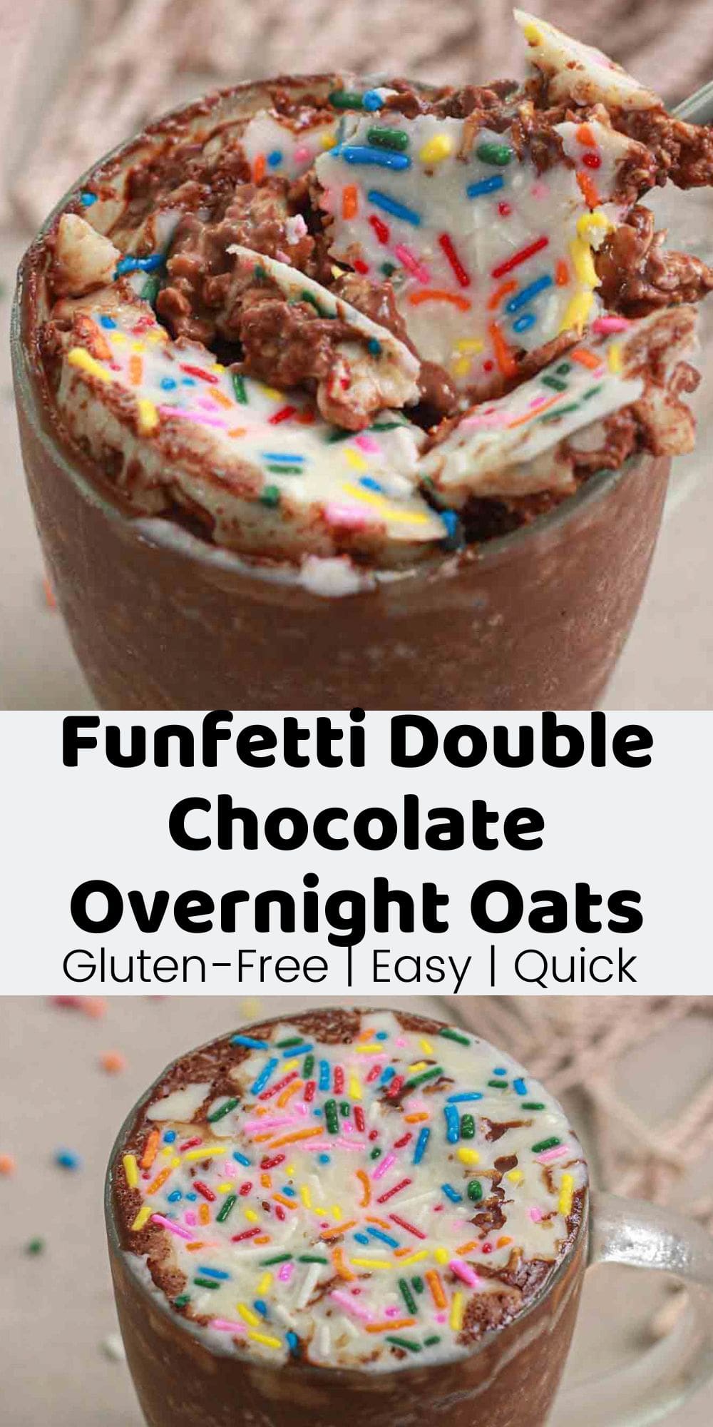 Ultimate Funfetti Double Chocolate Overnight Oats