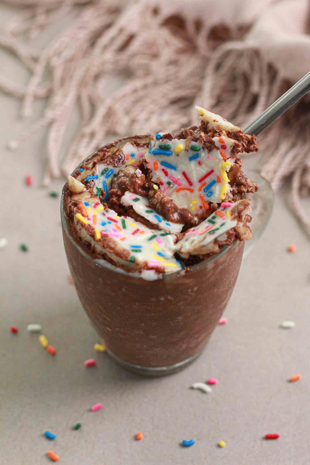 Ultimate Funfetti Double Chocolate Overnight Oats