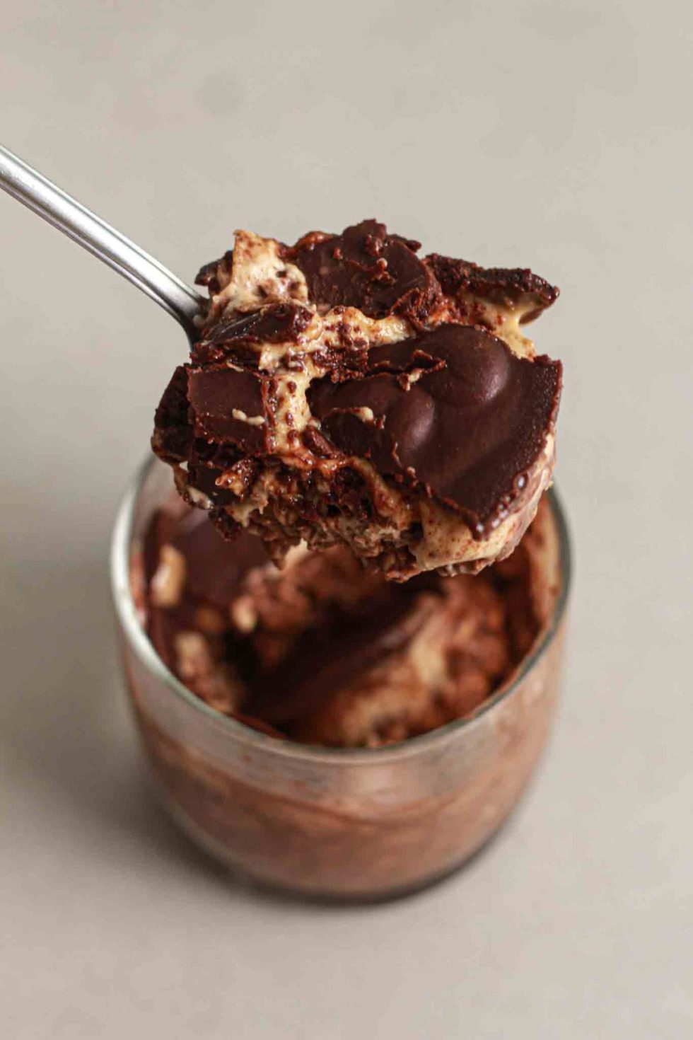 Chocolate Hard Shell PB Overnight Oats
